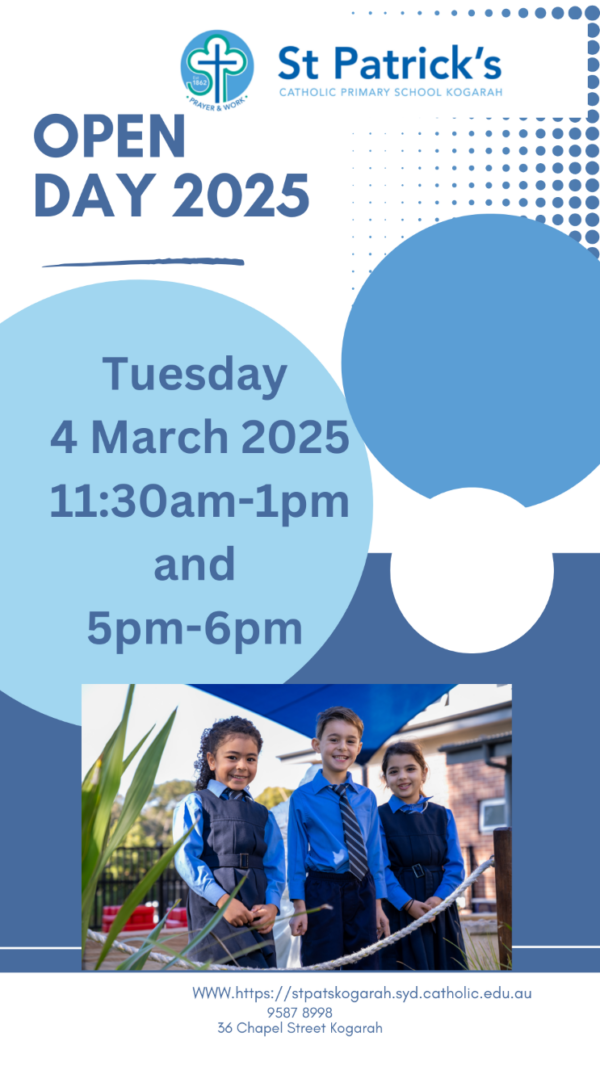 Open day flyer 2025 postcard | St Patrick's Catholic Primary School ...